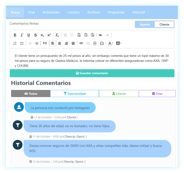 CRM + Whatsapp - SIGA Seguros | CRM para Agentes de Seguros