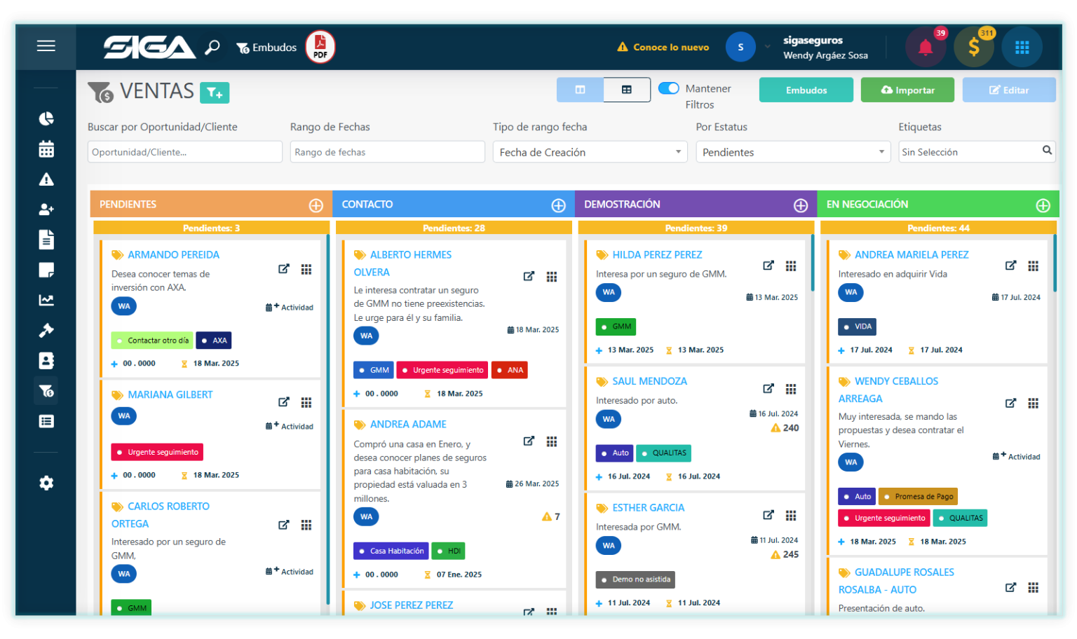 Web App - SIGA Seguros | CRM para Agentes de Seguros